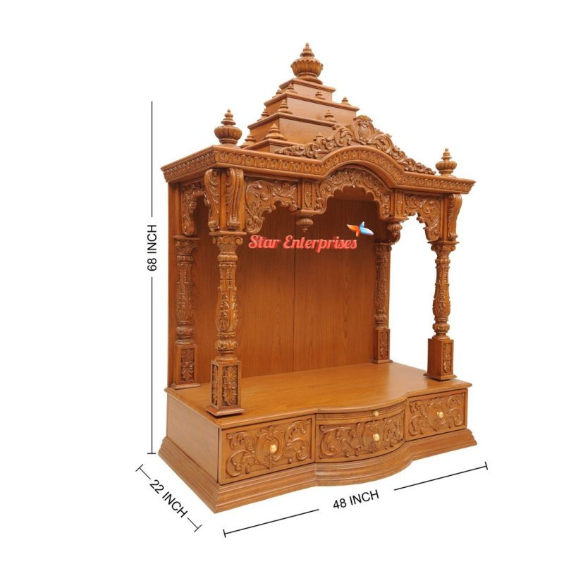 Star Enterprises Wooden Modern Style Handcrafted Puja Mandir TMP-07 ...