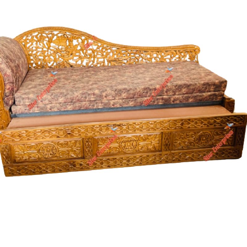 Star Enterprises Teak Wood Hand Carved Sofa Cum Bed SCB-09 - Star ...